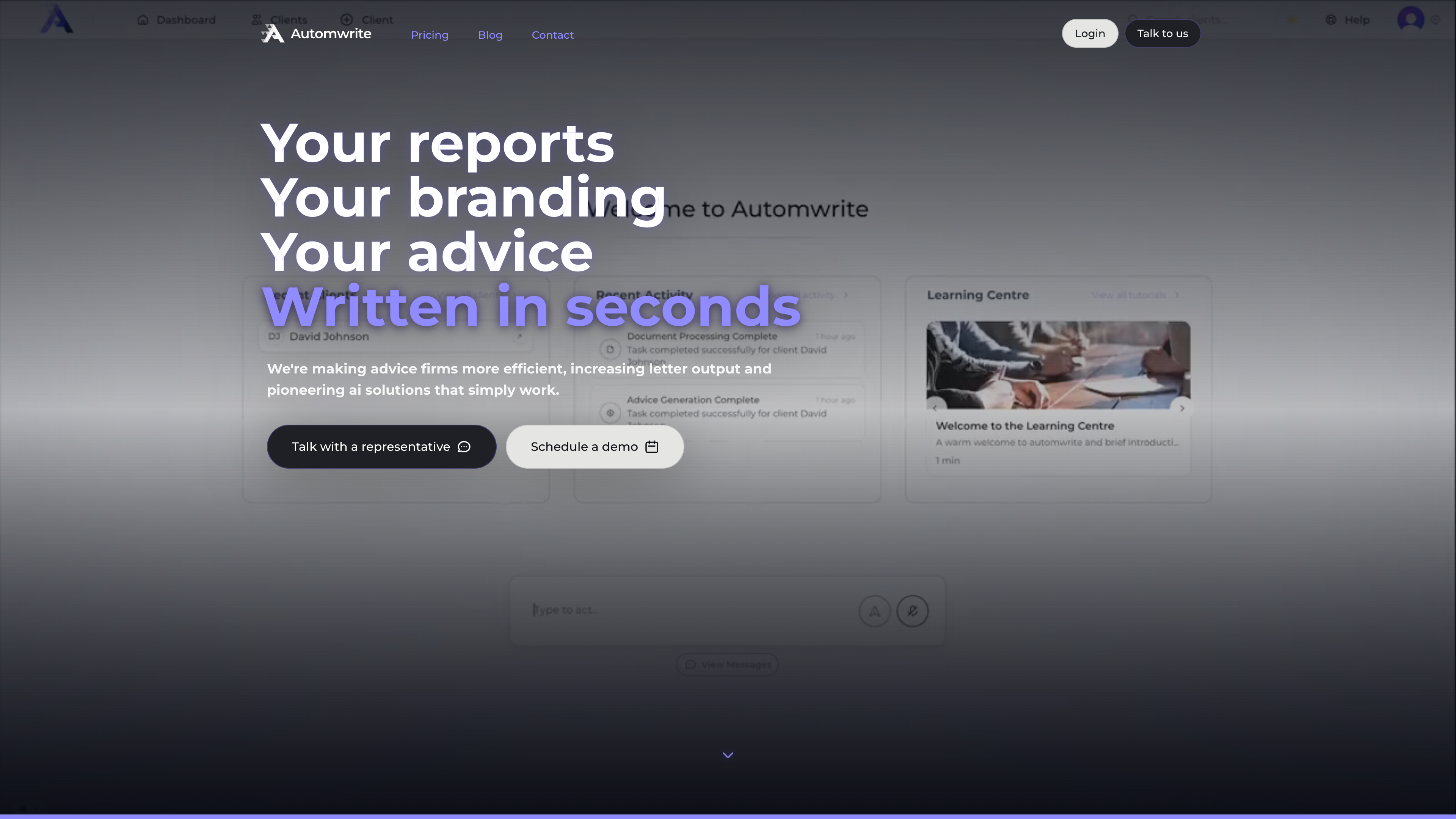 Automwrite - AI-Powered Financial Advisor Platform